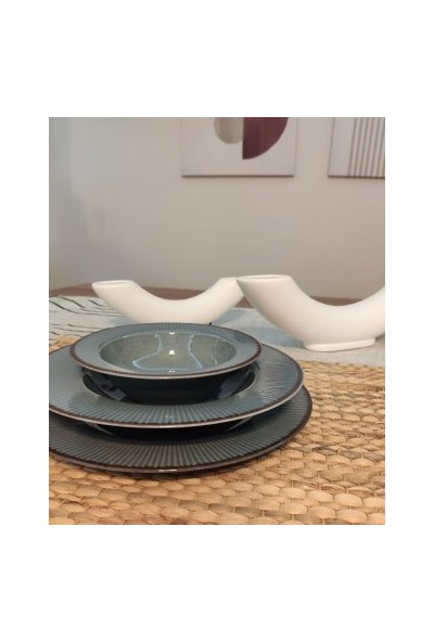 Meg Dekoratif Küt. Porselen Pearl Adler 18 Parça Yemek Takımı