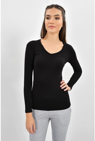 ECE Kadın V Yaka Uzun Kollu Badi