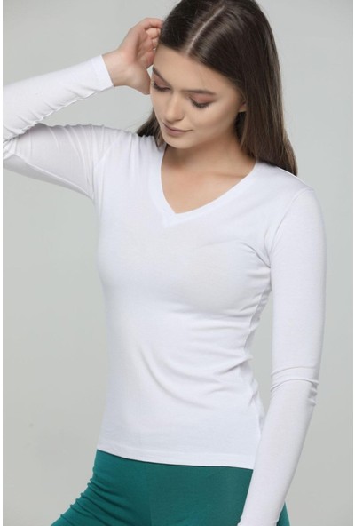 ECE Kadın V Yaka Uzun Kollu Badi