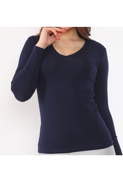 ECE Kadın V Yaka Uzun Kollu Badi
