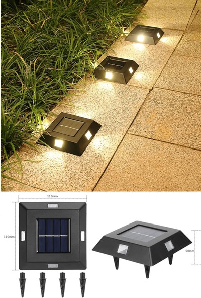 Technosmart 2ADET 4 Taraflı Modern Solar Duvar Lamba Zemin Dekorasyon Aydınlatma Güneş Enerjili Technosmart 2ADET 4 Taraflı Modern Solar Duvar Lamba Zemin Dekorasyon Aydınlatma Güneş Enerjili