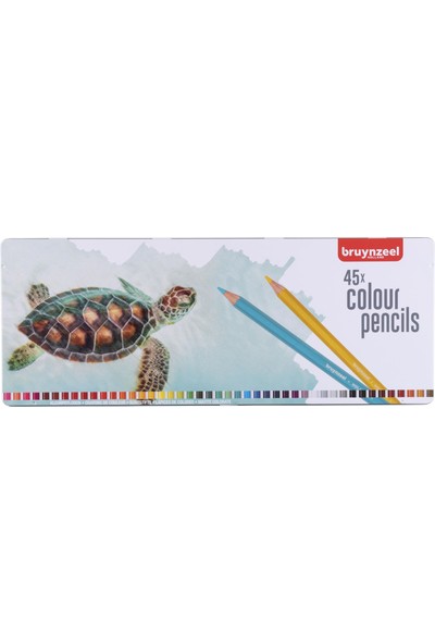 Bruynzeel Colour Pencils Turtle Set Kuru Boya Kalemi Seti 45 Renk Metal Kutu