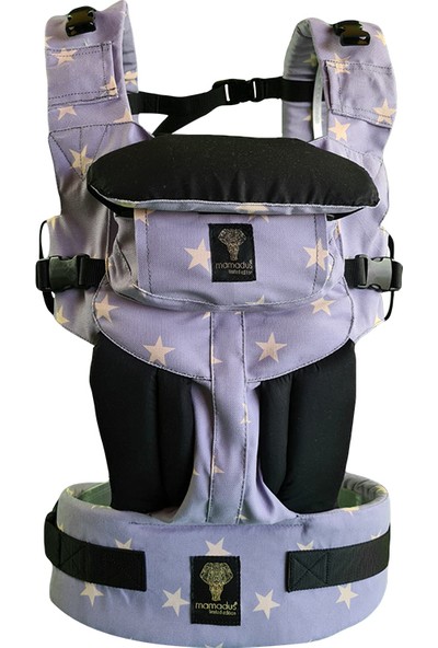 Mamadusbaby Her Yöne Lila Yıldızlar Ergonomik Kanguru