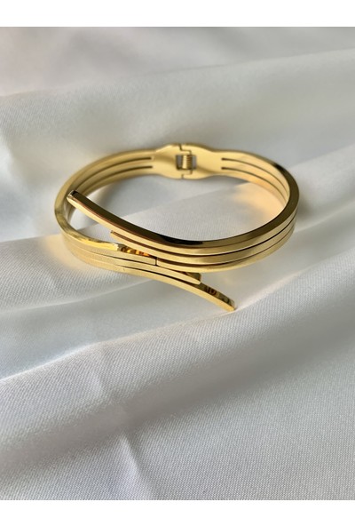 Çelik Mel's Accessories Altın Çelik Kuyumcu Model Kelepçe