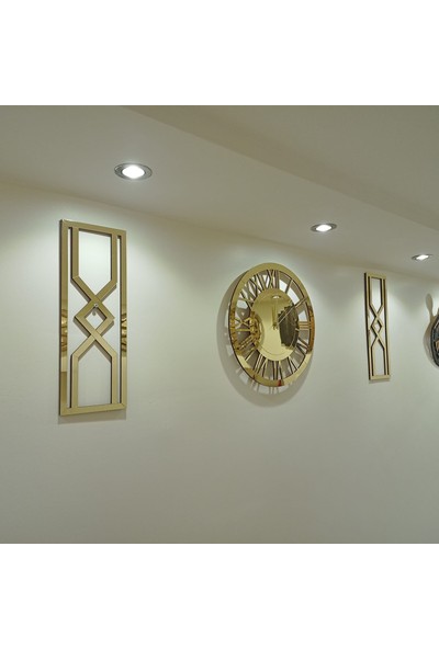 Ysf 3'lü Aynalı Duvar Saati
