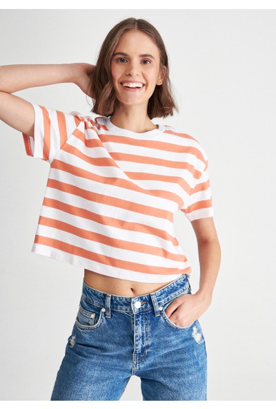 Mavi Kadın Turuncu Basic Tişört 1610199-80831