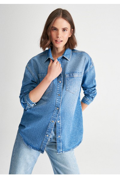 Mavi Kadın Briana Mavi Jean Gömlek 122557-81004