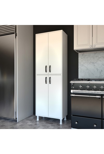 Rani F1 Çok Amaçlı Dolap 4 Kapaklı 6 Raflı Banyo Balkon Mutfak Dolabı Beyaz M4 Rani F1 Çok Amaçlı Dolap 4 Kapaklı 6 Raflı Banyo Balkon Mutfak Dolabı Beyaz M4