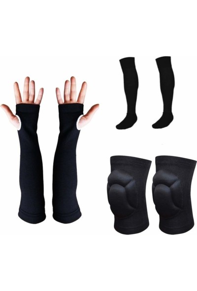 Hnsport Voleybol Dizliği Set 6 Parça Dizlik Kolluk ve Uzun Çoraplı