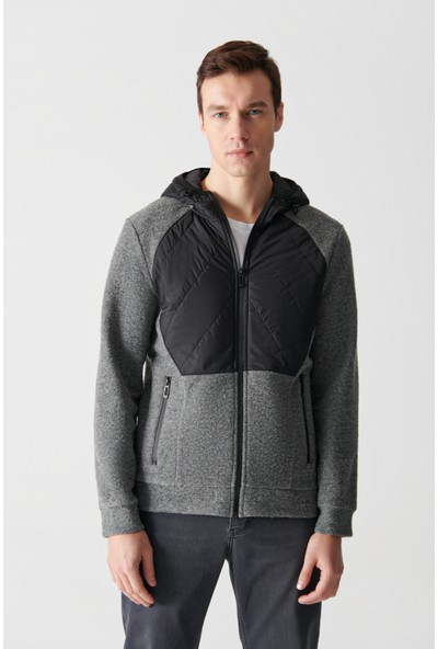 Avva Erkek Gri Kapüşonlu Yaka Garnili Mont A12Y6072 Avva Erkek Gri Kapüşonlu Yaka Garnili Mont A12Y6072