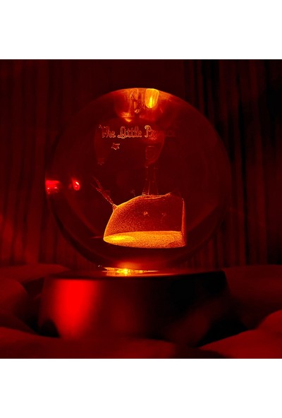 Ascellus 3D Küçük Prens Işıklı Cam Küre