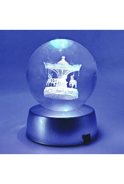 Ascellus 3D Atlı Karınca Işıklı Cam Küre