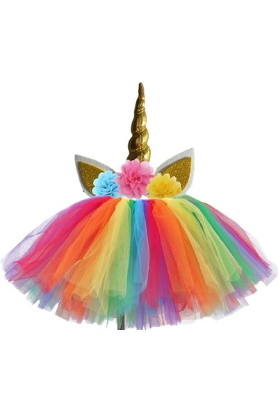 Bba New Trend Unicorn Tütü Etek,kız Çoçuk Ünicorn Tütü Etek Unicorn Taç