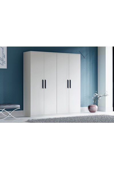 Metalia Gm 050 4 Kapılı Beyaz Gardırop