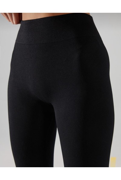 Vivoon Kadın Siyah Renk Seamless Model Fitilli Tayt Vivoon Kadın Siyah Renk Seamless Model Fitilli Tayt