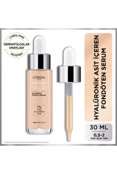 L'Oréal Paris True Match Nude Fondöten Serum 0.5-2 Very Light L'Oréal Paris True Match Nude Fondöten Serum 0.5-2 Very Light