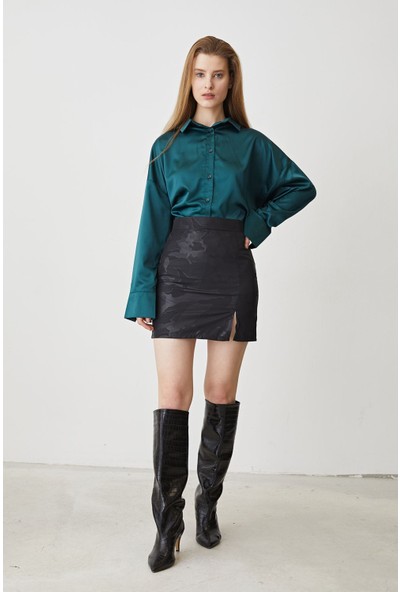 Lime Moda Desenli Etek-Siyah Lime Moda Desenli Etek-Siyah