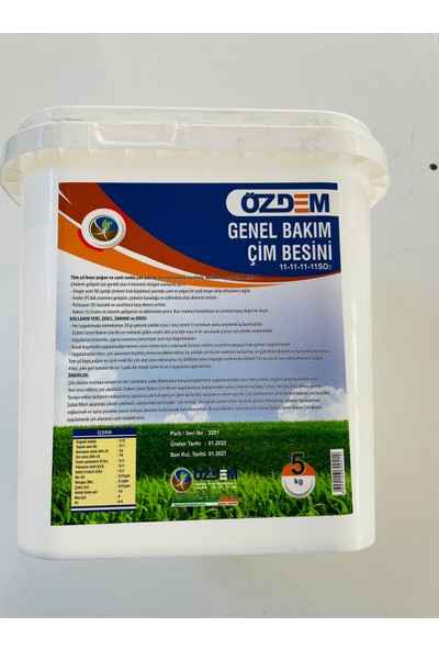 Özdem Genel Bakim Çi̇m Besi̇ni̇ 5kg. Çi̇m Gübresi̇ Çi̇m Besi̇ni̇ Ilaç Gübre