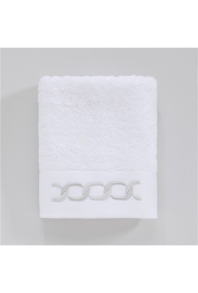 Chakra Corrente Yüz Havlusu 50 x 90 cm Beyaz-Gümüş Gri Chakra Corrente Yüz Havlusu 50 x 90 cm Beyaz-Gümüş Gri