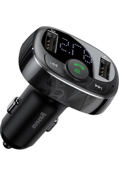 Baseus Cctm Bluetooth Aktarım Mp3 Araç Kiti Dual USB Araç Şarjı Baseus Cctm Bluetooth Aktarım Mp3 Araç Kiti Dual USB Araç Şarjı