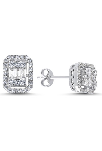 Lea Pırlanta 0.54 Karat Baget Pırlanta Küpe