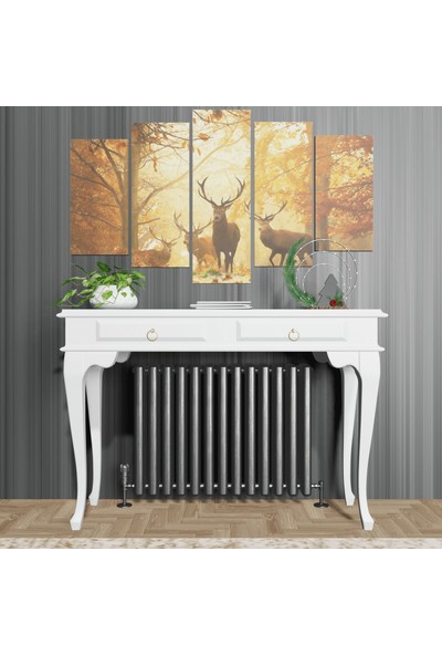 Roys Ahşap 130 cm Beyaz Petek Üstü Yüksek Dresuar