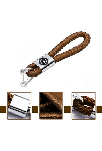 C9 Opel Gerçek Deri Örgü Kahverengi Anahtarlık Carmaniaks C9 Opel Gerçek Deri Örgü Kahverengi Anahtarlık Carmaniaks