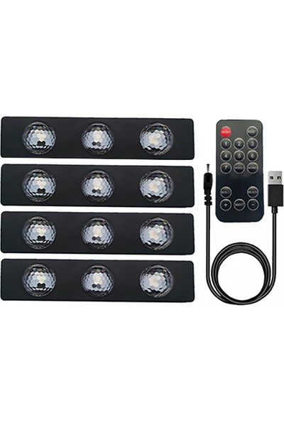 C9 Disko Ayak Altı Sese Duyarlı Rgb LED Lamba Kumandalı 4’lü C9 Disko Ayak Altı Sese Duyarlı Rgb LED Lamba Kumandalı 4’lü