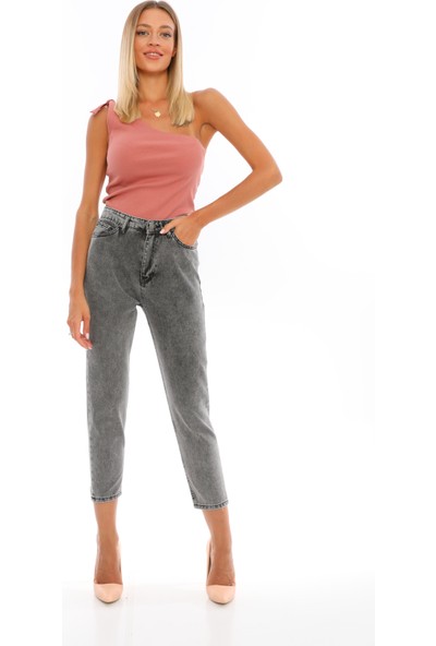Modesta Kadın Yüksek Bel Mom Kalıp Jeans