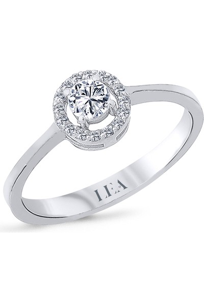Lea Pırlanta 0.28 Karat Kolu Taşlı Tektaş Yüzük