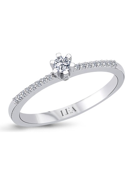 LEA's Pırlanta0.16 KaratKolu Taşlı Tektaş Yüzük