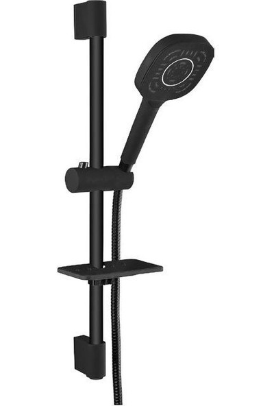 Diamond Coral Soft Siyah Sürgülü Sistem Duş Seti