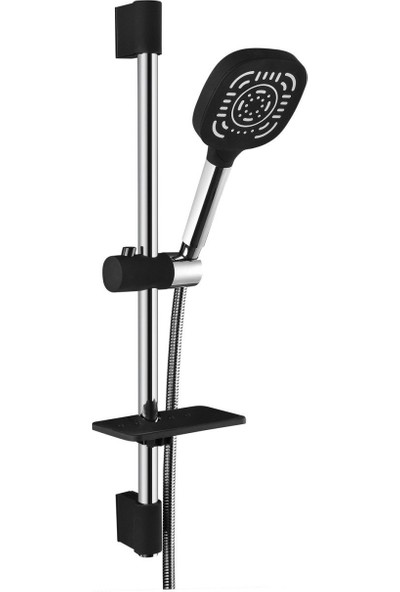 Diamond Coral Siyah Krom Sürgülü Sistem Duş Seti