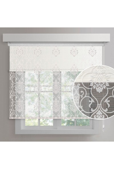 Perva Firuze Ekru Tül Stor Perde