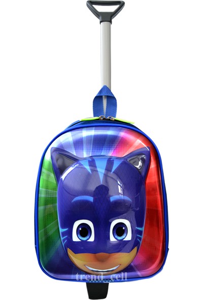 TahTicMer Anaokulu Çocuk Valiz Sırt Çantası Okul Çanta Çekçekli Süper Kahraman Yumuşak Ön Yüzey 5d Boyutlu