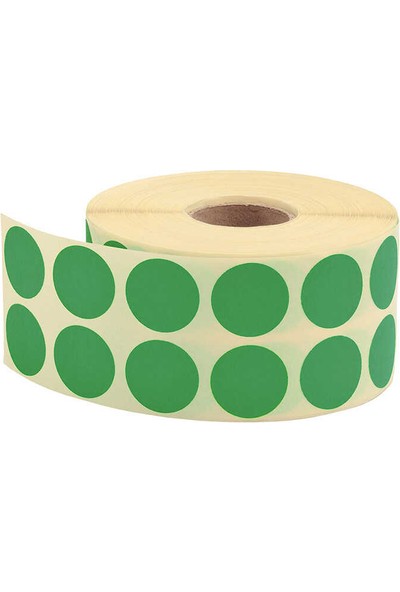 Taroks Nokta Etiket 25 mm Yeşil 2500 Adet