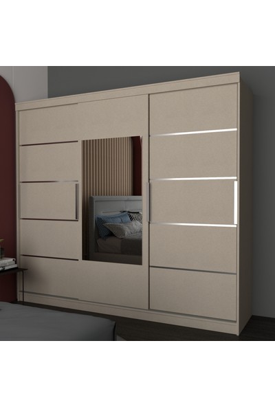 Yilwood Sürgülü Gardırop Koton Vizon 275 cm