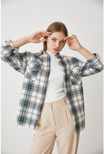 Lime Moda Çift Cep Detaylı Gömlek-Kahve Lime Moda Çift Cep Detaylı Gömlek-Kahve