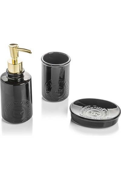 Ews 3 Parça Leo Siyah Banyo Seti Ews 3 Parça Leo Siyah Banyo Seti