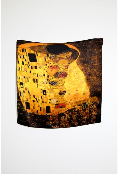 Lila Rosa Gustav Klimt Desenli Ipek Bandana Fular Lila Rosa Gustav Klimt Desenli Ipek Bandana Fular