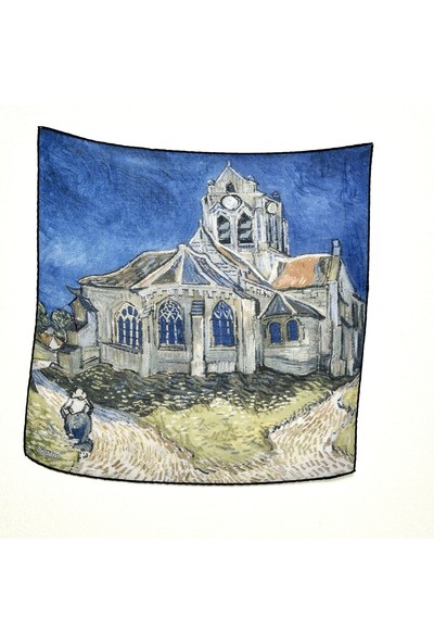 Lila Rosa Van Gogh Desenli Bandana Fular