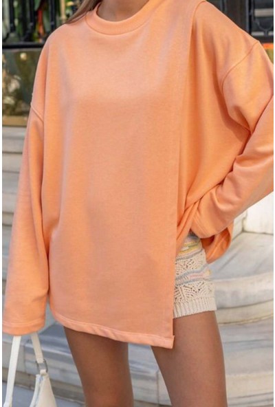 Kadın Yavruağzı Oversize Sweatshirt