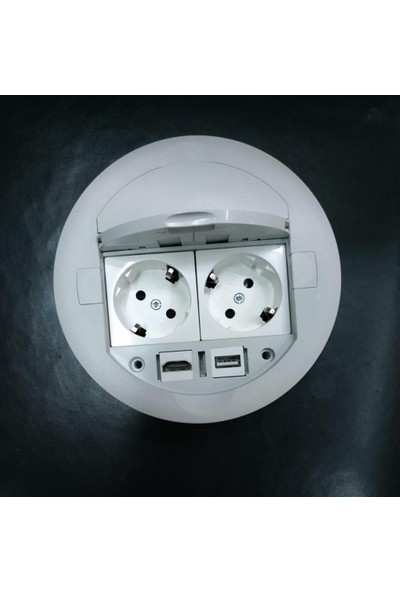 Asian Tech Store Masa Üstü Çoklu Priz Sistemi Yuvarlak