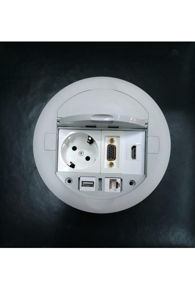 Asian Tech Store Masa Üstü Çoklu Priz Sistemi Yuvarlak