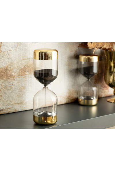 English Home Royal Cam Kum Saati 8X25 cm Siyah-Gold English Home Royal Cam Kum Saati 8X25 cm Siyah-Gold