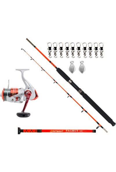 Remixon Tekne Hazır Olta Seti Full Set Kırmızı Kamış 120 cm Remixon Tekne Hazır Olta Seti Full Set Kırmızı Kamış 120 cm