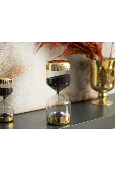 English Home Royal Cam Kum Saati 8X20 cm Siyah-Gold English Home Royal Cam Kum Saati 8X20 cm Siyah-Gold