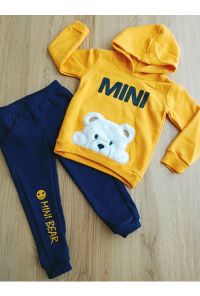 Pengim Yılbaşı Noel Yeniyıl Erkek Çocuk Takım Erkek Bebek Takım Erkek Çocuk Eşofman Takım 2'li Şardonlu Kapüşonlu Alt Üst Takım