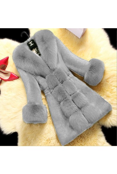 Incendio Kadın Kürk Yaka Manto (Yurt Dışından)