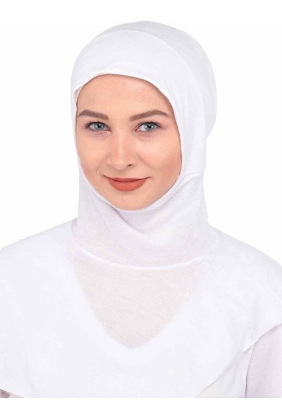 Bernam Butik Dikişsiz Tesettür Bone | Beyaz